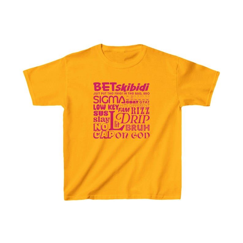 Gen Alpha Slang T-shirt: Skibidi Rizz Bruh No Cap - Etsy