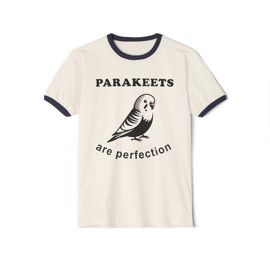 Vintage Inspired Parakeet Ringer T-shirt, Bird Lover Tee - Etsy