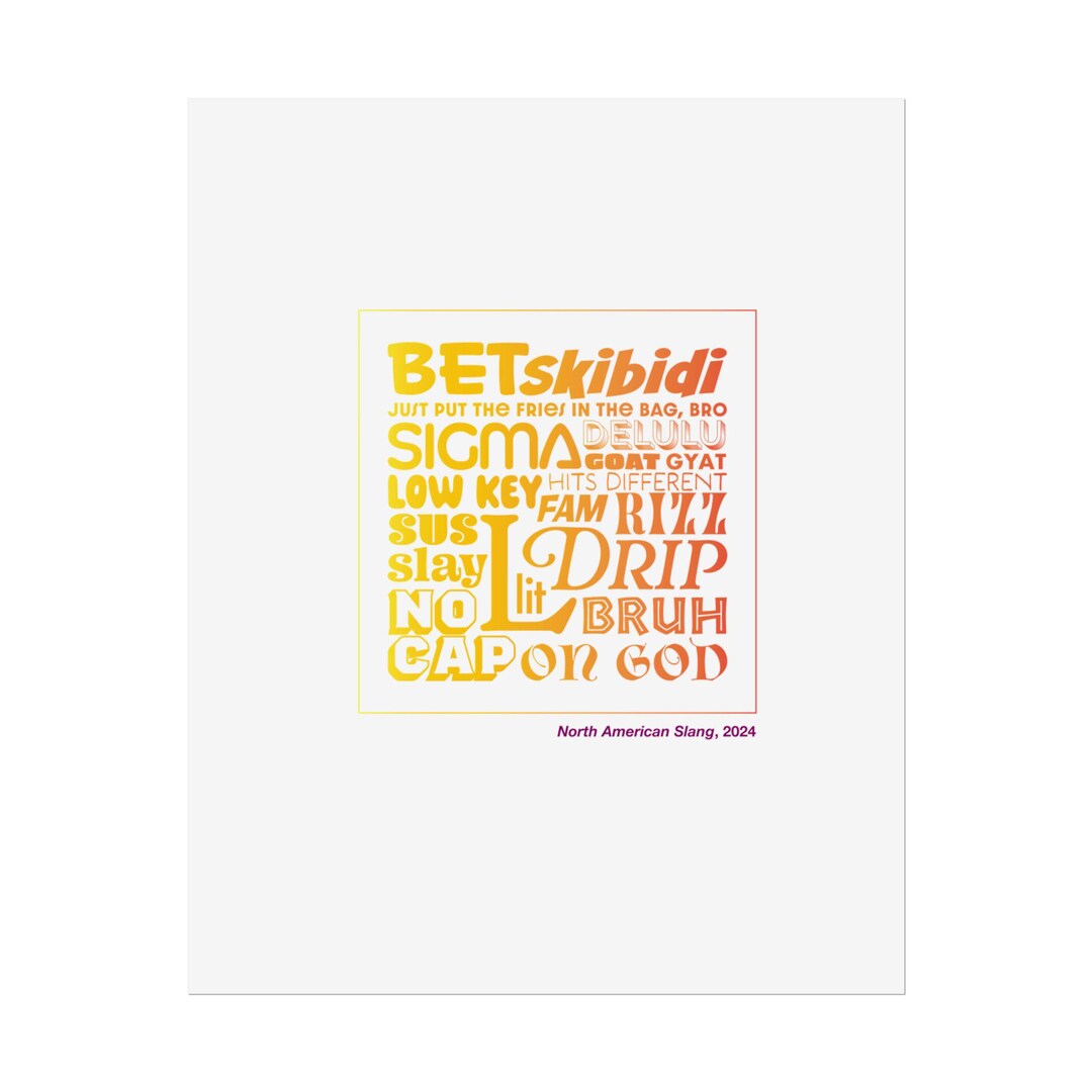 Funny American Slang Orange/purple Poster, Generation Alpha Teen Kid ...