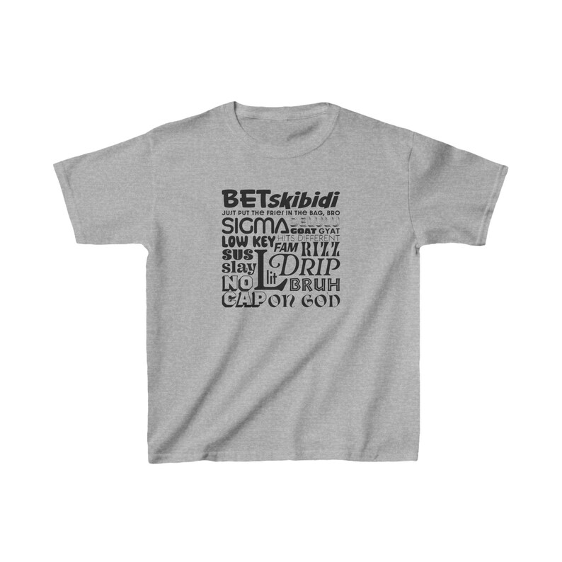 Gen Alpha Slang T-shirt: Skibidi Rizz Bruh No Cap - Etsy