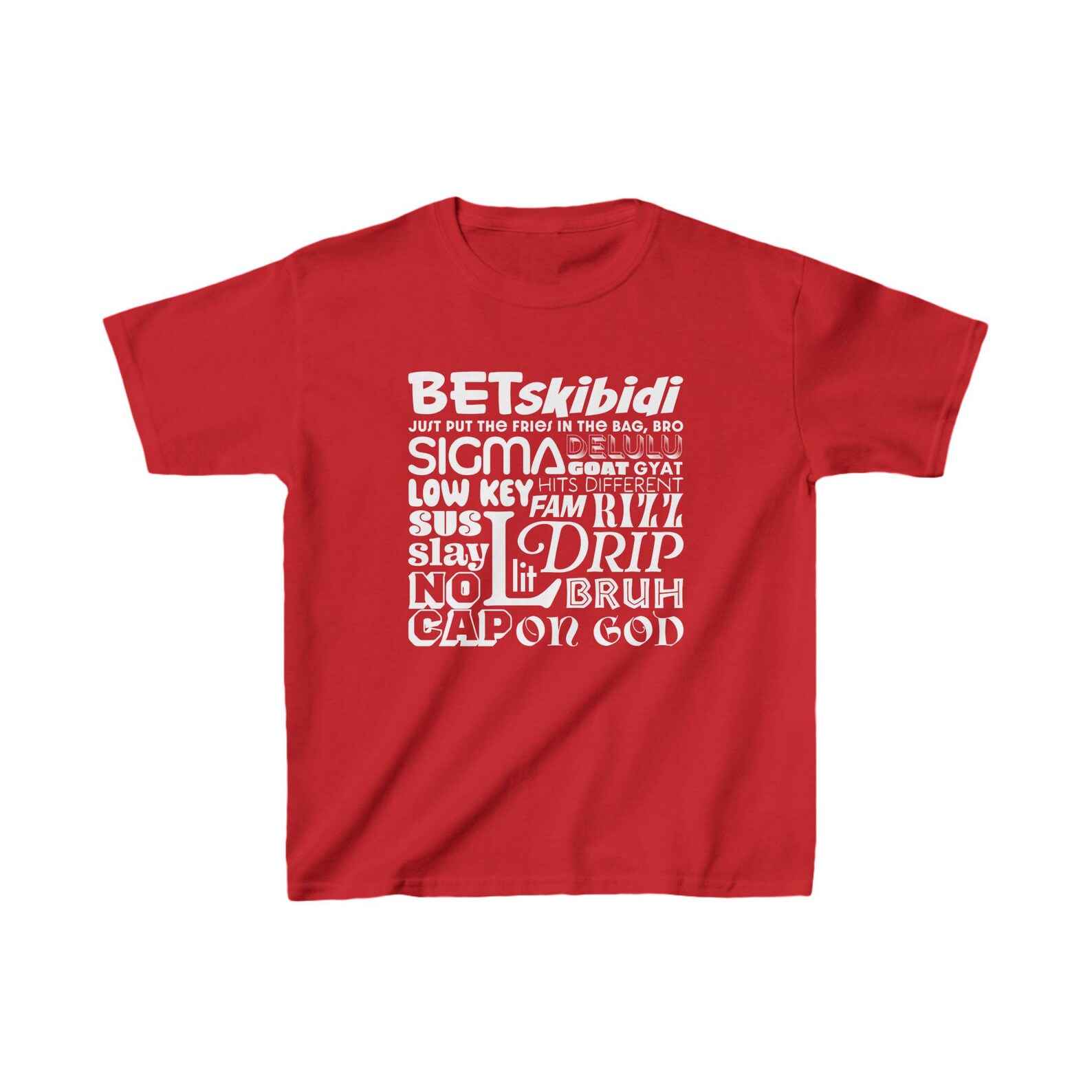 Gen Alpha Slang T-shirt: Skibidi Rizz Bruh No Cap - Etsy
