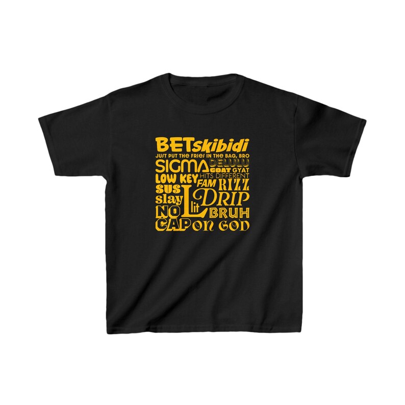 Gen Alpha Slang T-shirt: Skibidi Rizz Bruh No Cap - Etsy
