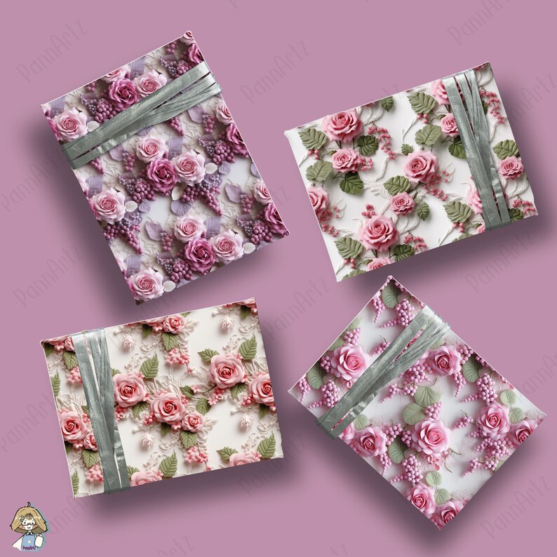Rose Grape Seamless Pattern, Rose Background, Digital File, Commercial ...