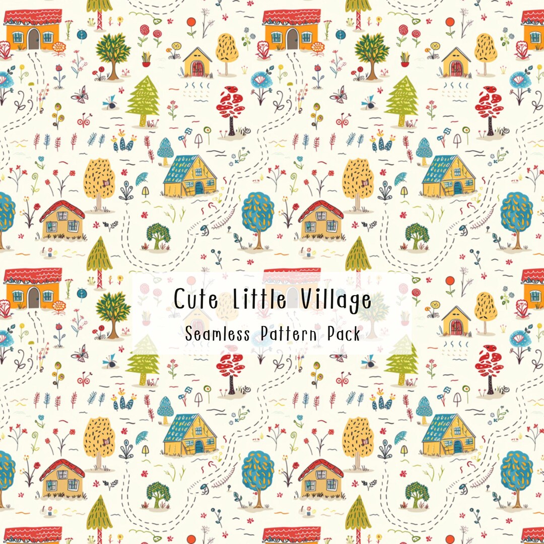 Cute Village Map Seamless Pattern Play Mat Road Design for Kids - Etsy