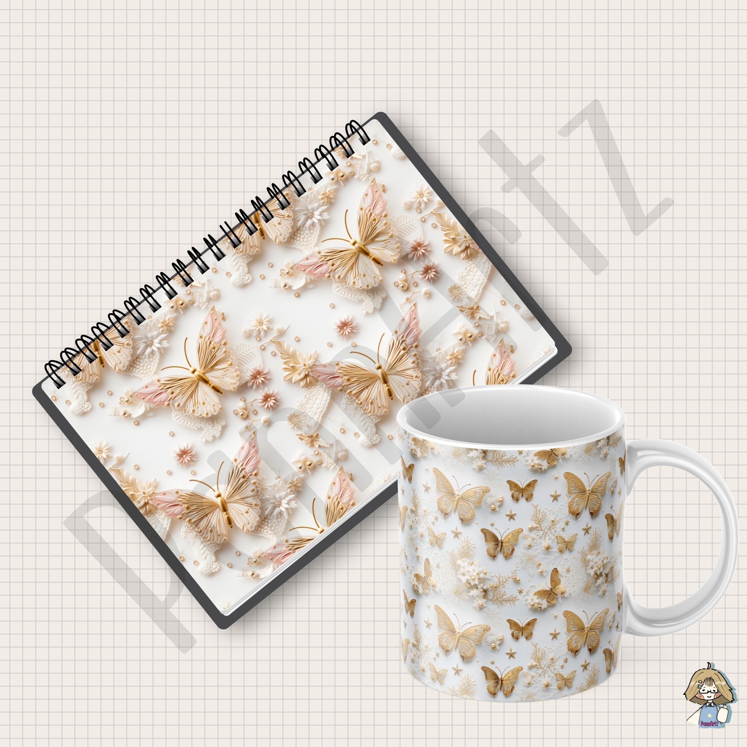 3D Gold Butterfly Seamless Pattern, Butterfly Pattern, Digital Paper ...