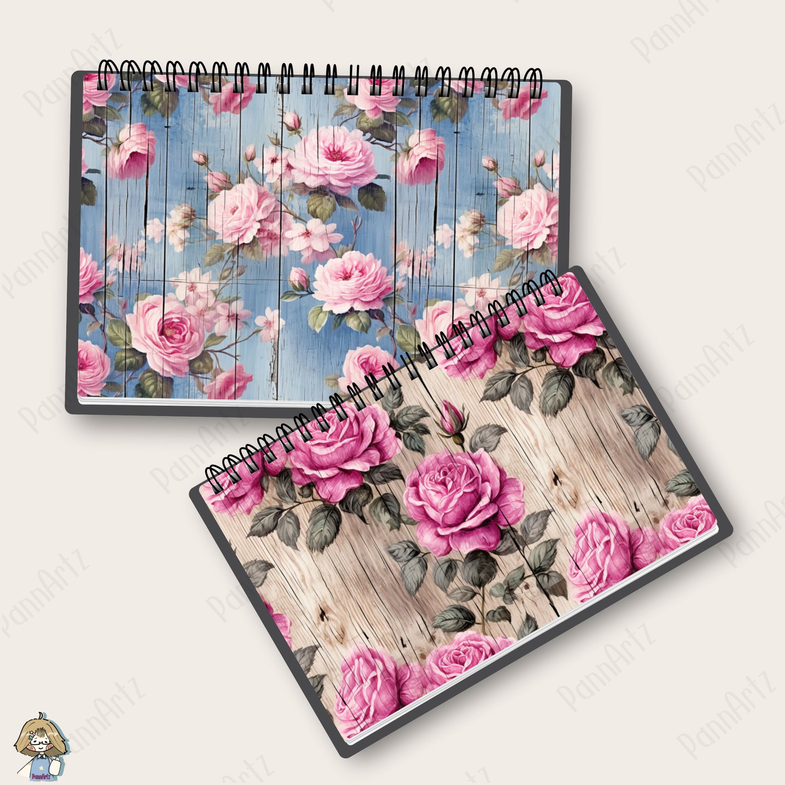 Antique Wood Pink Rose Seamless, Rose Background, Digital Paper Pack ...