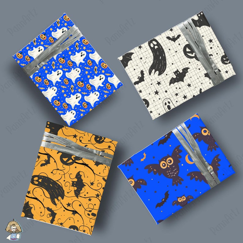 Cute Halloween Transparent Seamless Pattern, Digital Paper, Commercial ...