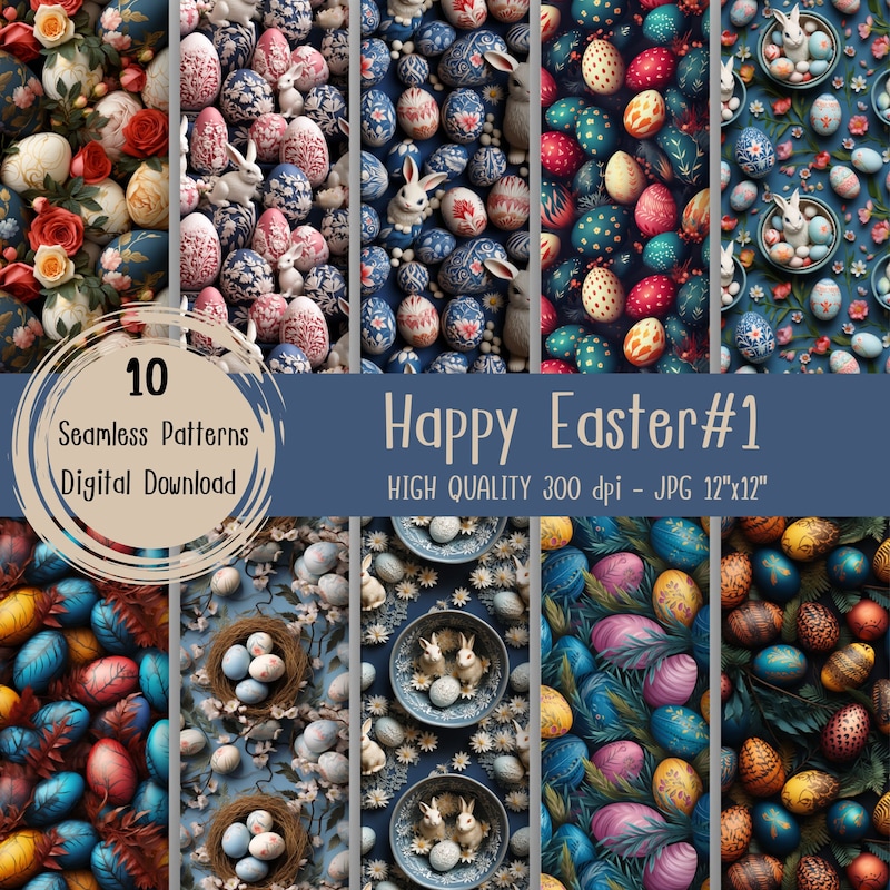 Easter Digital Paper - Etsy