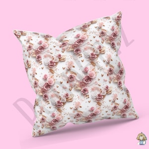 Pink Rose Seamless Pattern, Digital Paper, Gift Wrapping, Commercial ...