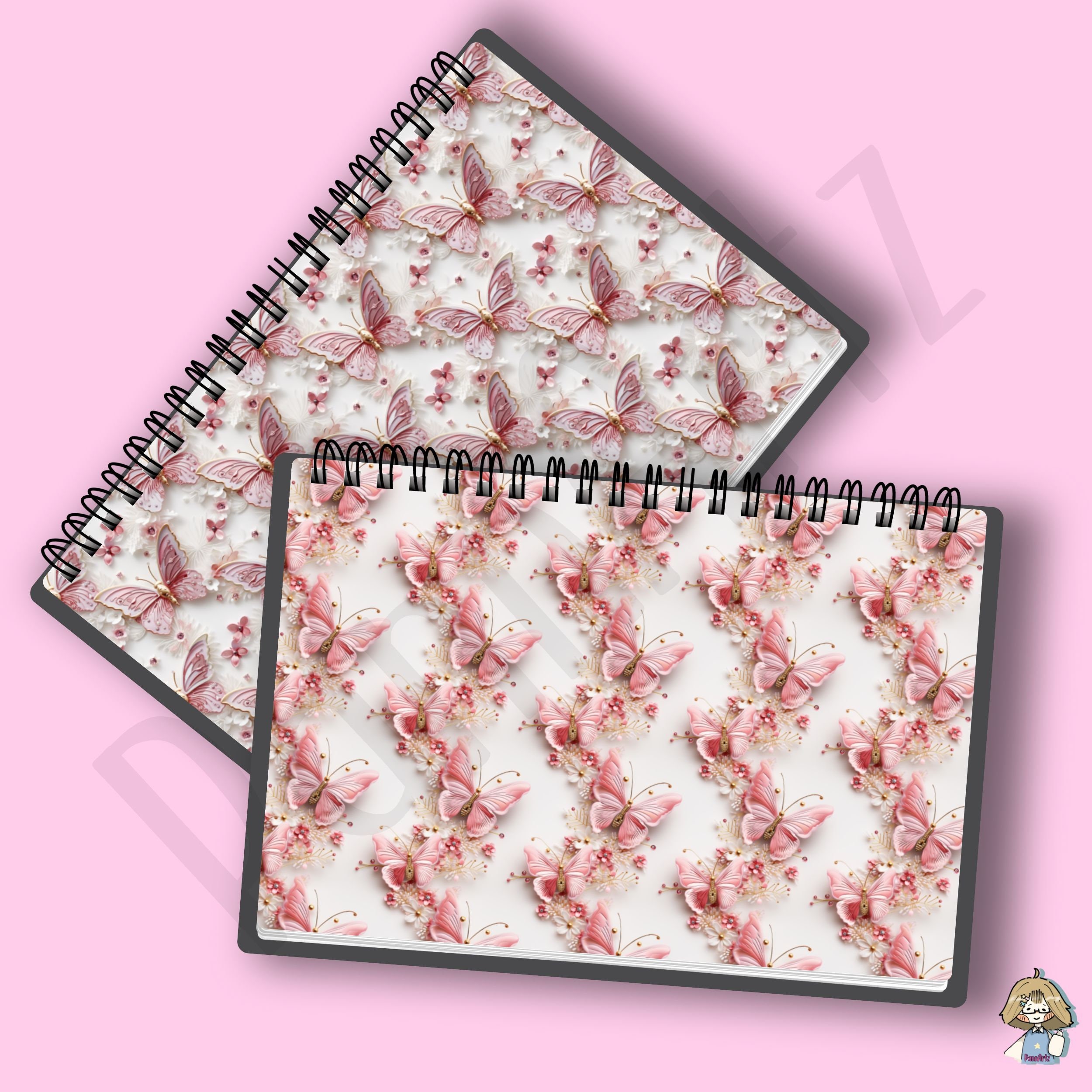 Pink Butterfly Seamless Pattern, Digital Paper Pack, 3D Paper Wrap ...