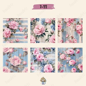 Antique Wood Pink Rose Seamless, Rose Background, Digital Paper Pack ...