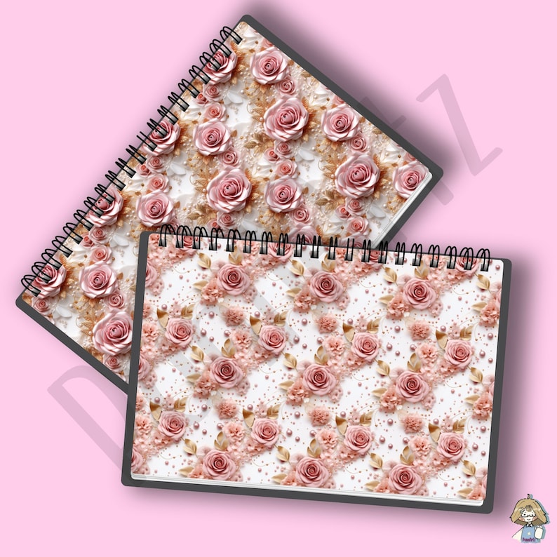 Pink Rose Seamless Pattern, Digital Paper, Gift Wrapping, Commercial ...