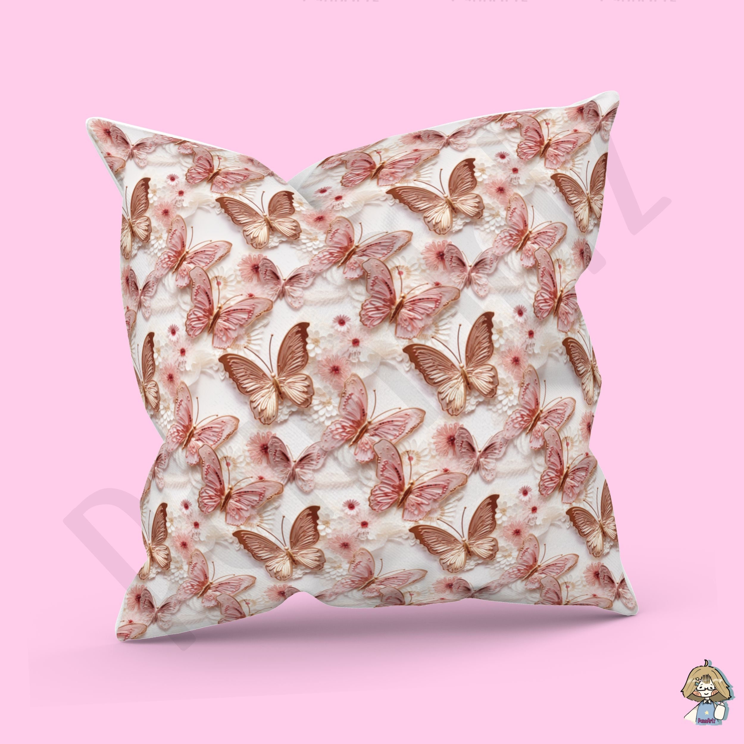 Pink Butterfly Seamless Pattern, Digital Paper Pack, 3D Paper Wrap ...