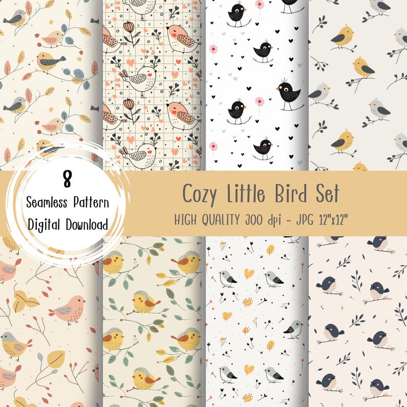 Gentle Little Bird Seamless Pattern for Kids Nursery Digital Paper - Etsy