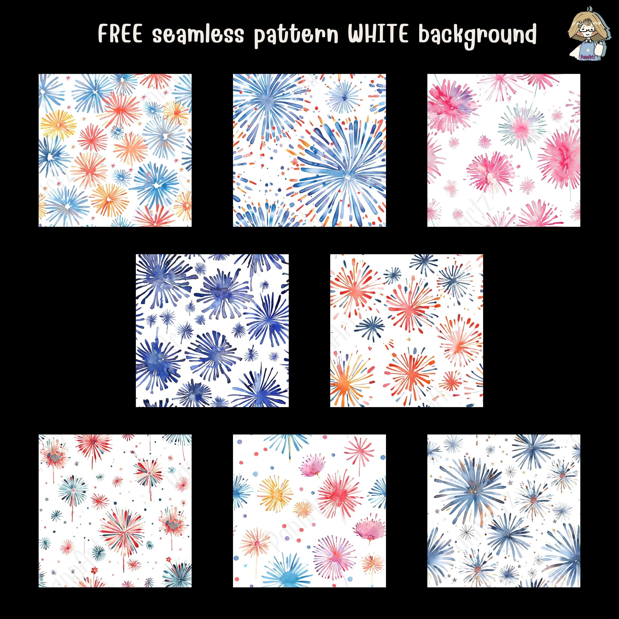 Fireworks Transparent Background, Seamless Pattern, Commercial Use ...