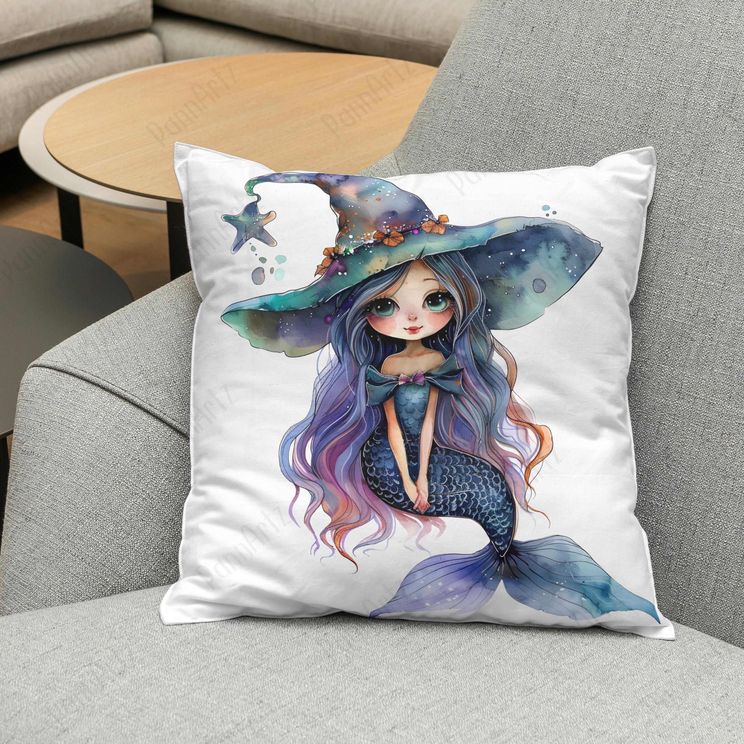 Witch Mermaid Clipart Transparent Background , Witch Digital Download ...