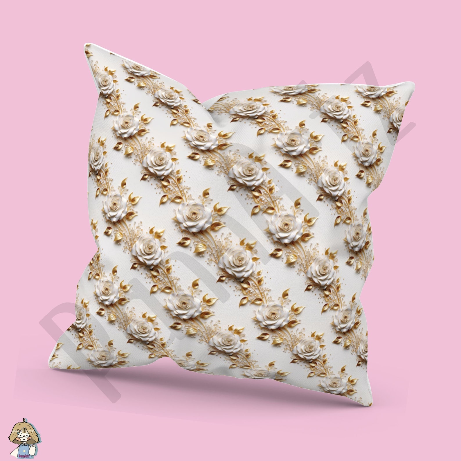 White Rose, Seamless Pattern, Digital Paper Pack, 3D Paper Wrap ...