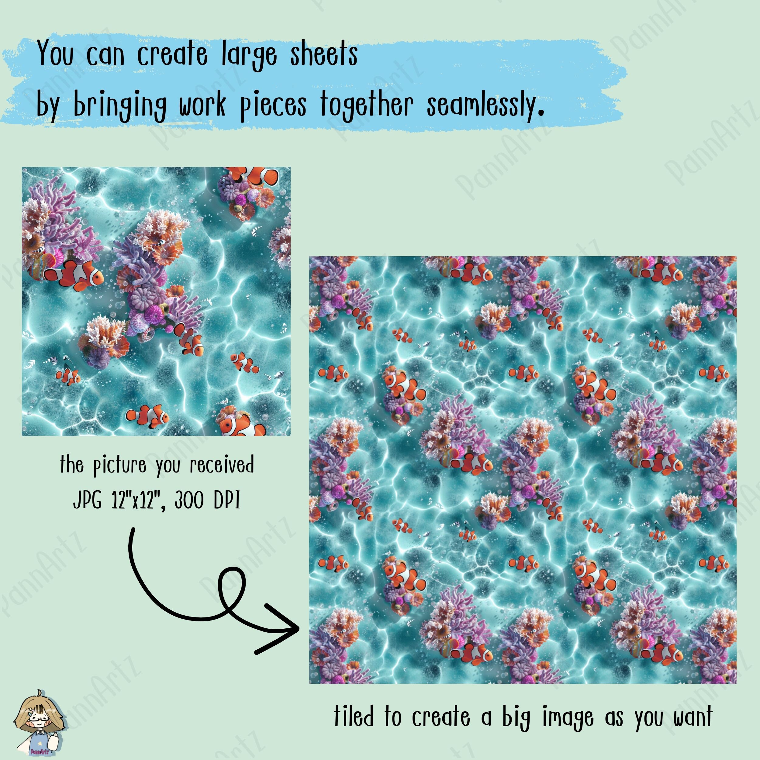 Under the Sea Seamless Pattern, Digital Paper, Commercial Use ...