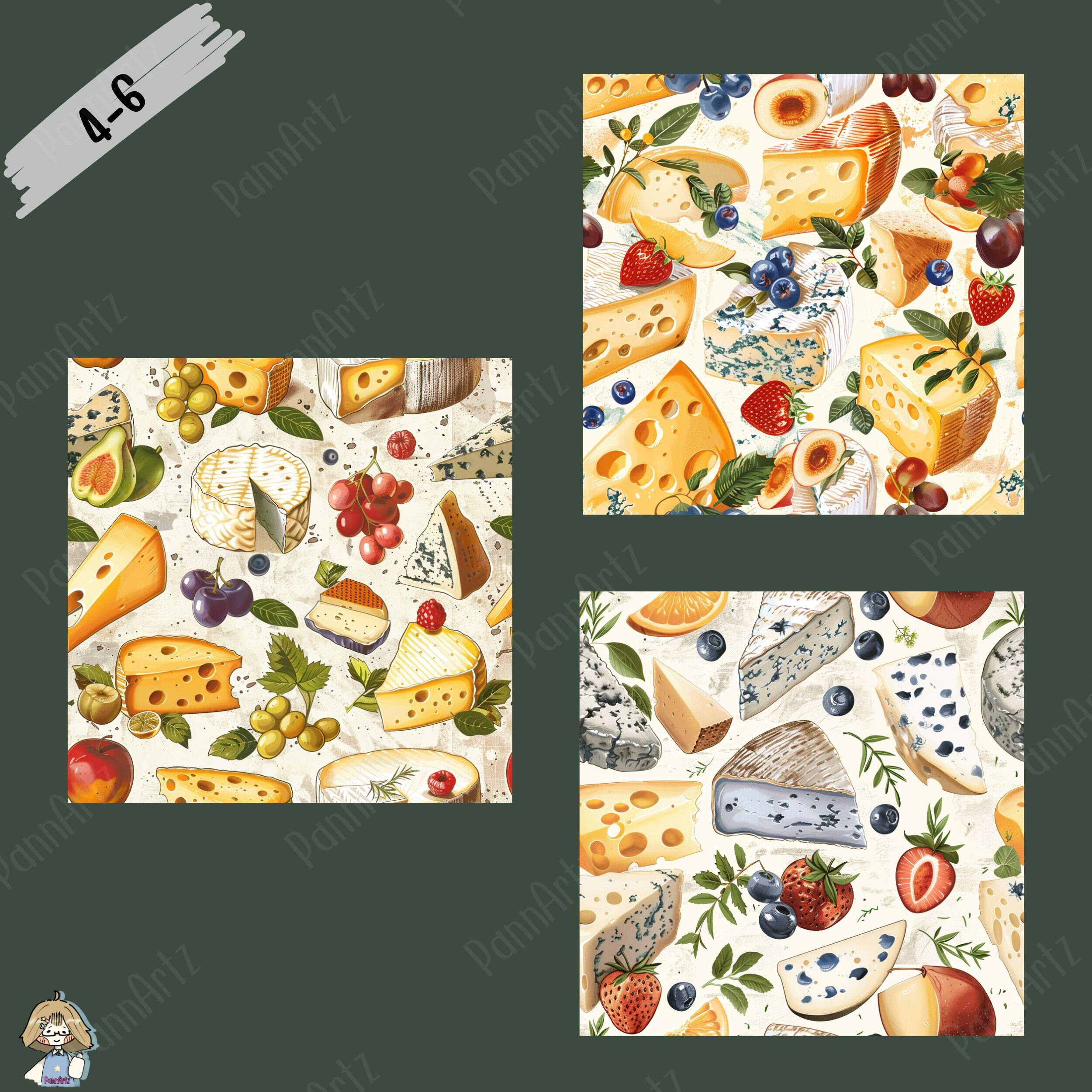Cheese Seamless Pattern, Digital Paper, Commercial Use, Printable Paper ...