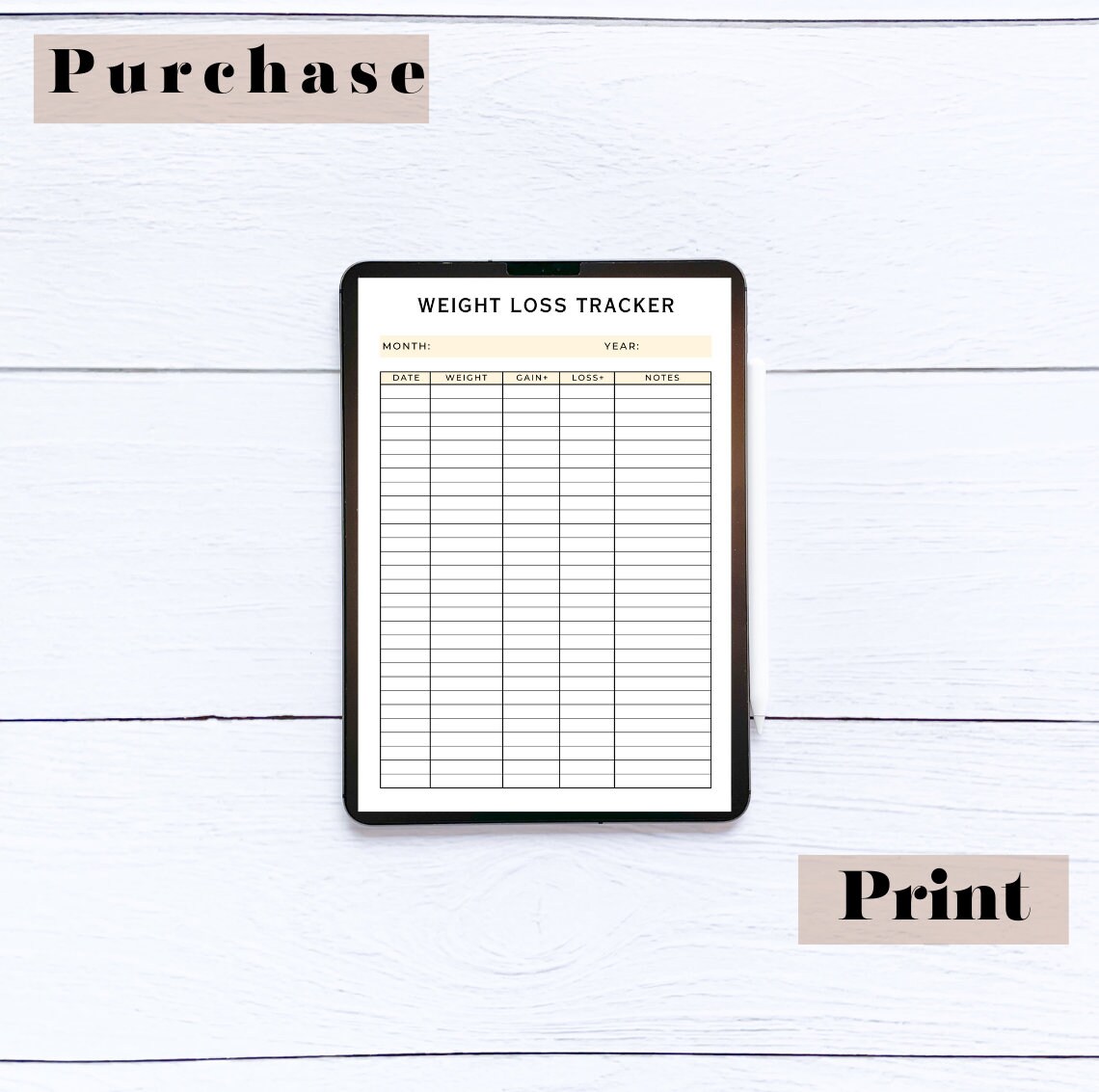 Digital Download WEIGHT LOSS TRACKER Sheet Planner Workout Fitness Meal ...