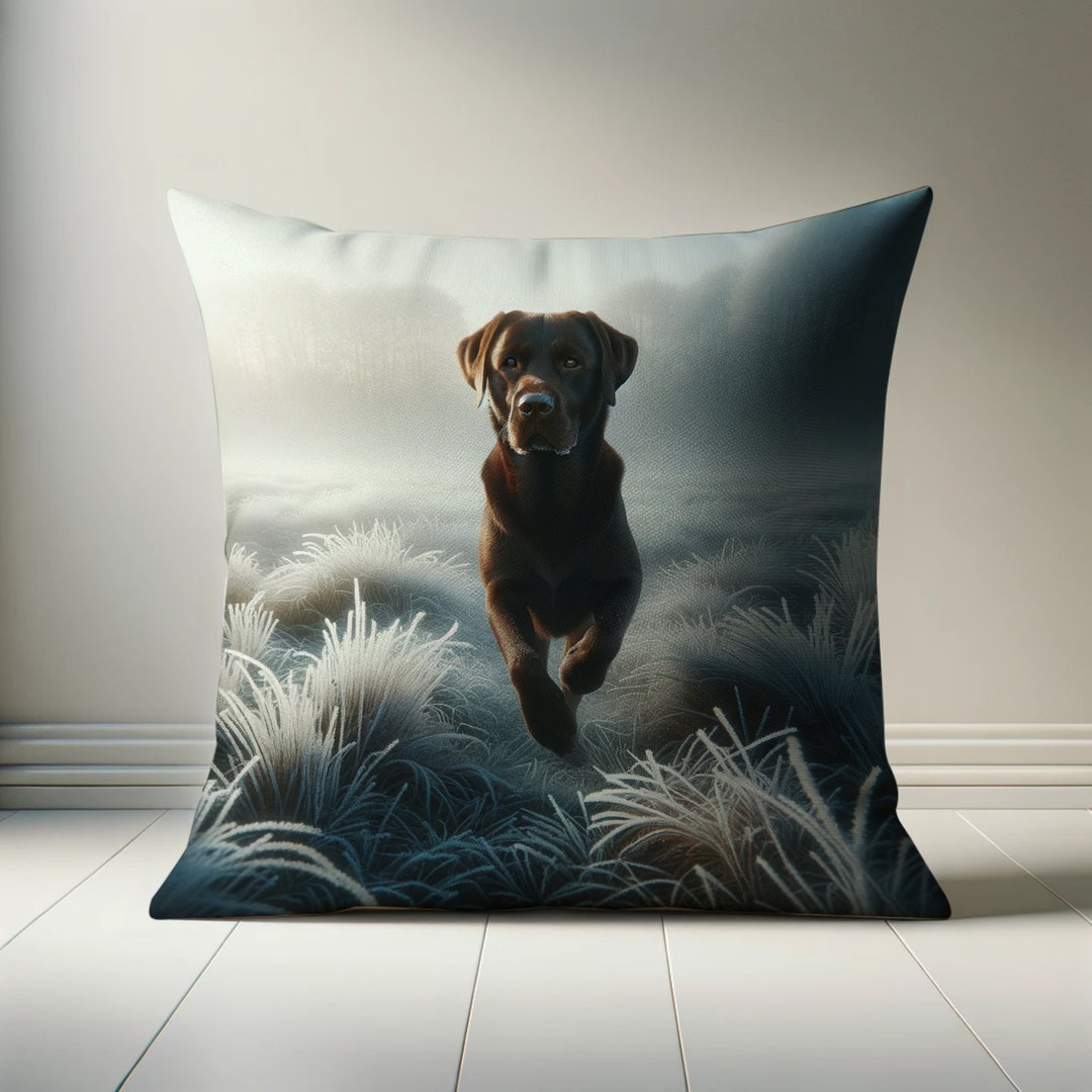 Chocolate Lab Walking on Frosted Ground Photorealistic - Etsy