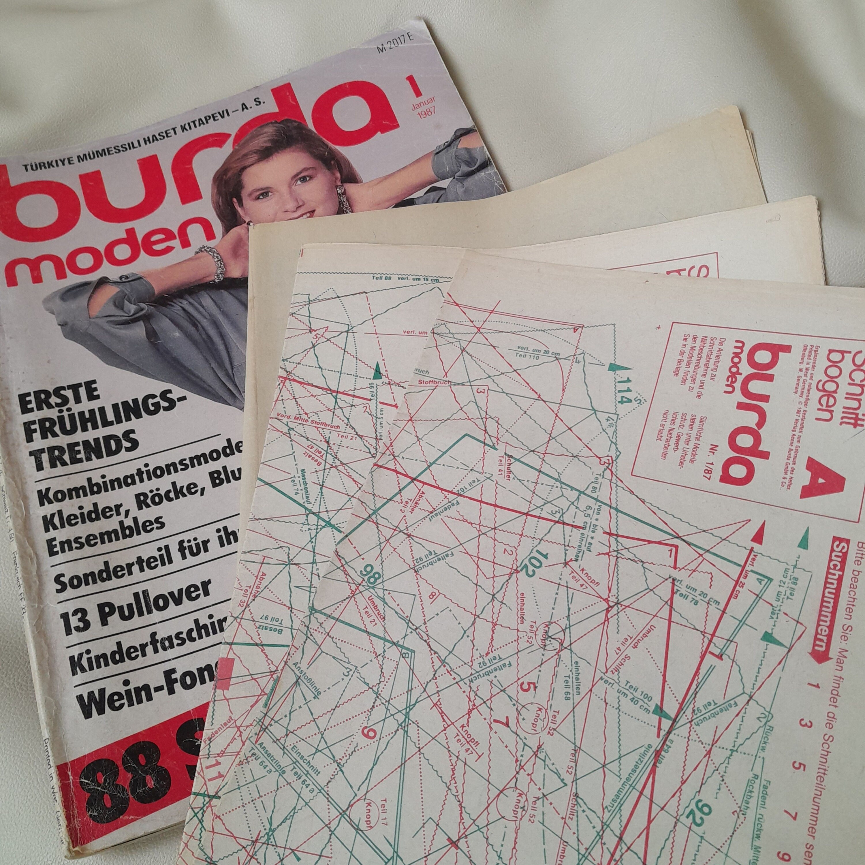 Burda Moden 1987 / 1 With Instructions, Really Vintage Fashion Magazine ...