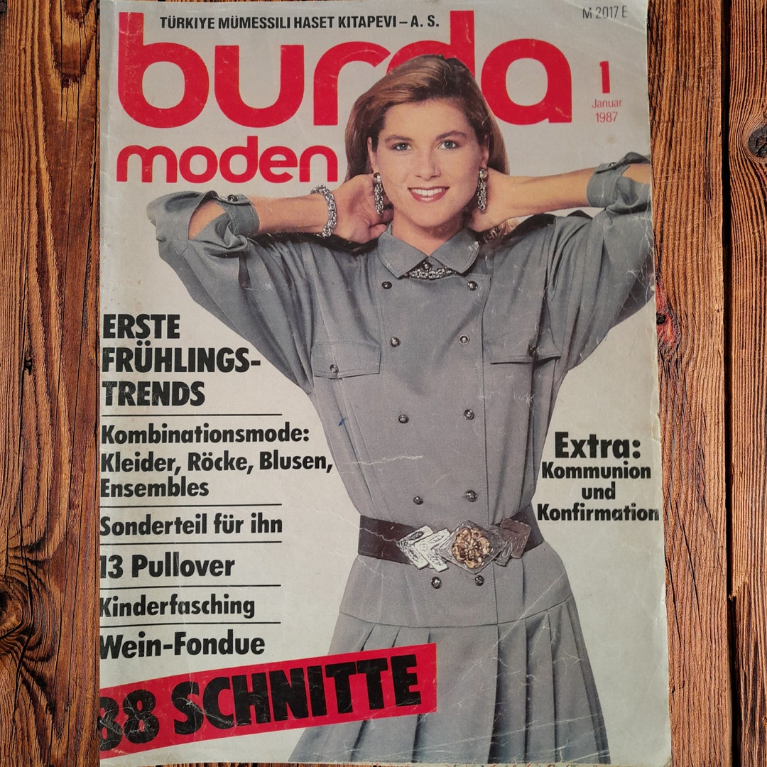 Burda Moden 1987 / 1 With Instructions, Really Vintage Fashion Magazine, Cutting Sheet, Sewing ...
