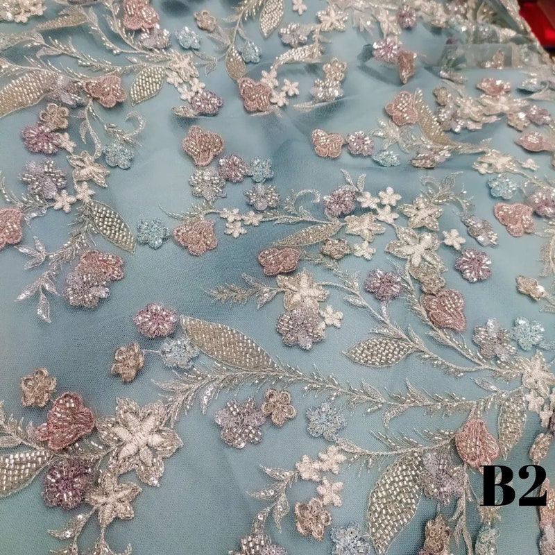 Embroidered Lace Fabric - Etsy