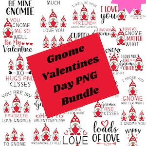 Gnome Valentines Day PNG Bundle- 30 Images! - Etsy