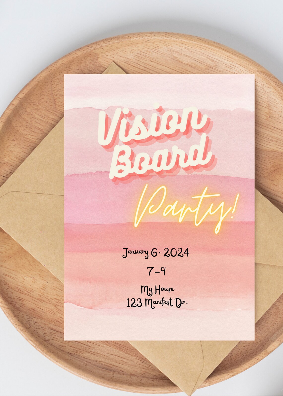 Vision Board Party Invite Printable Template | Vintage-inspired ...