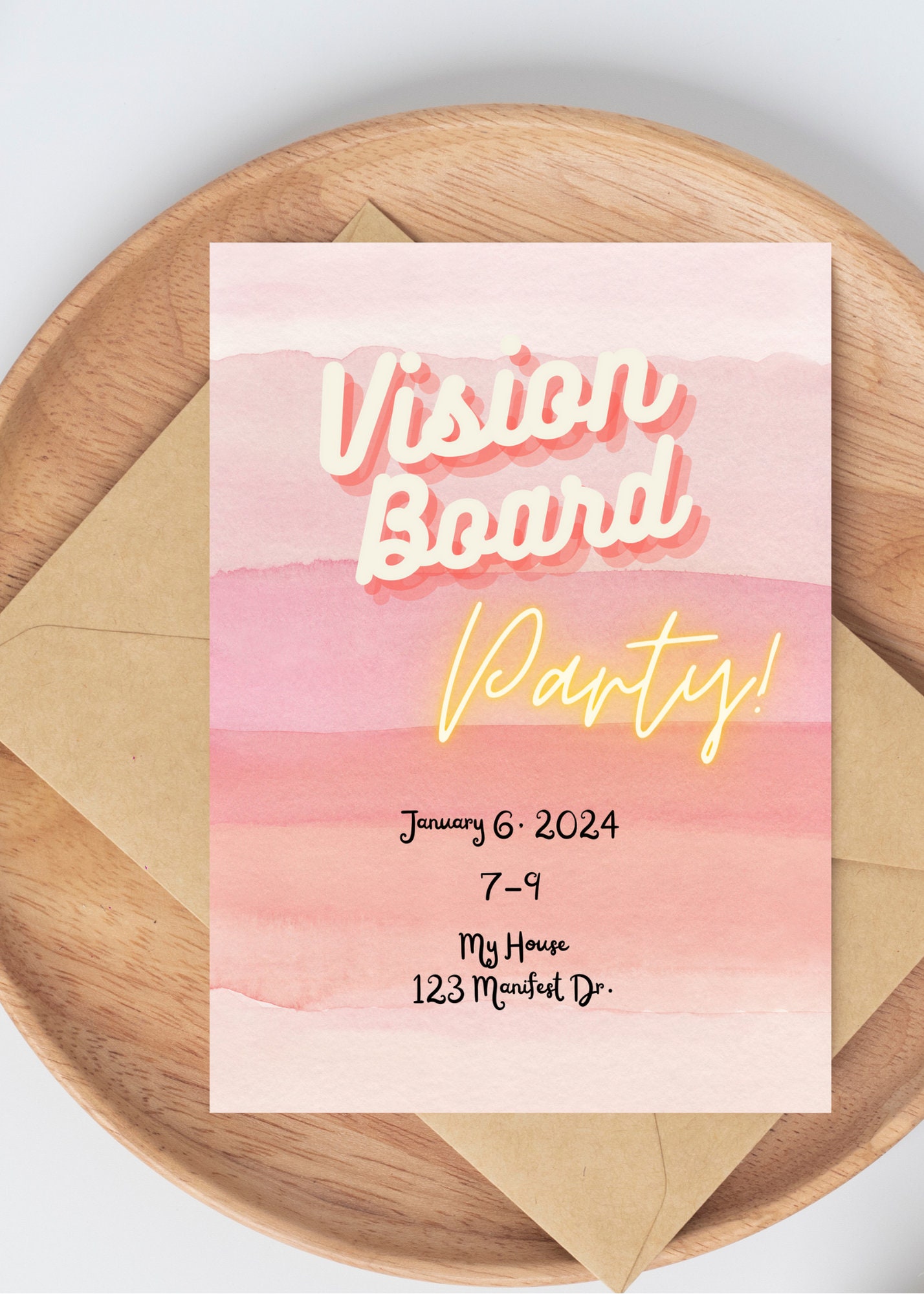 Vision Board Party Invite Printable Template | Vintage-inspired ...