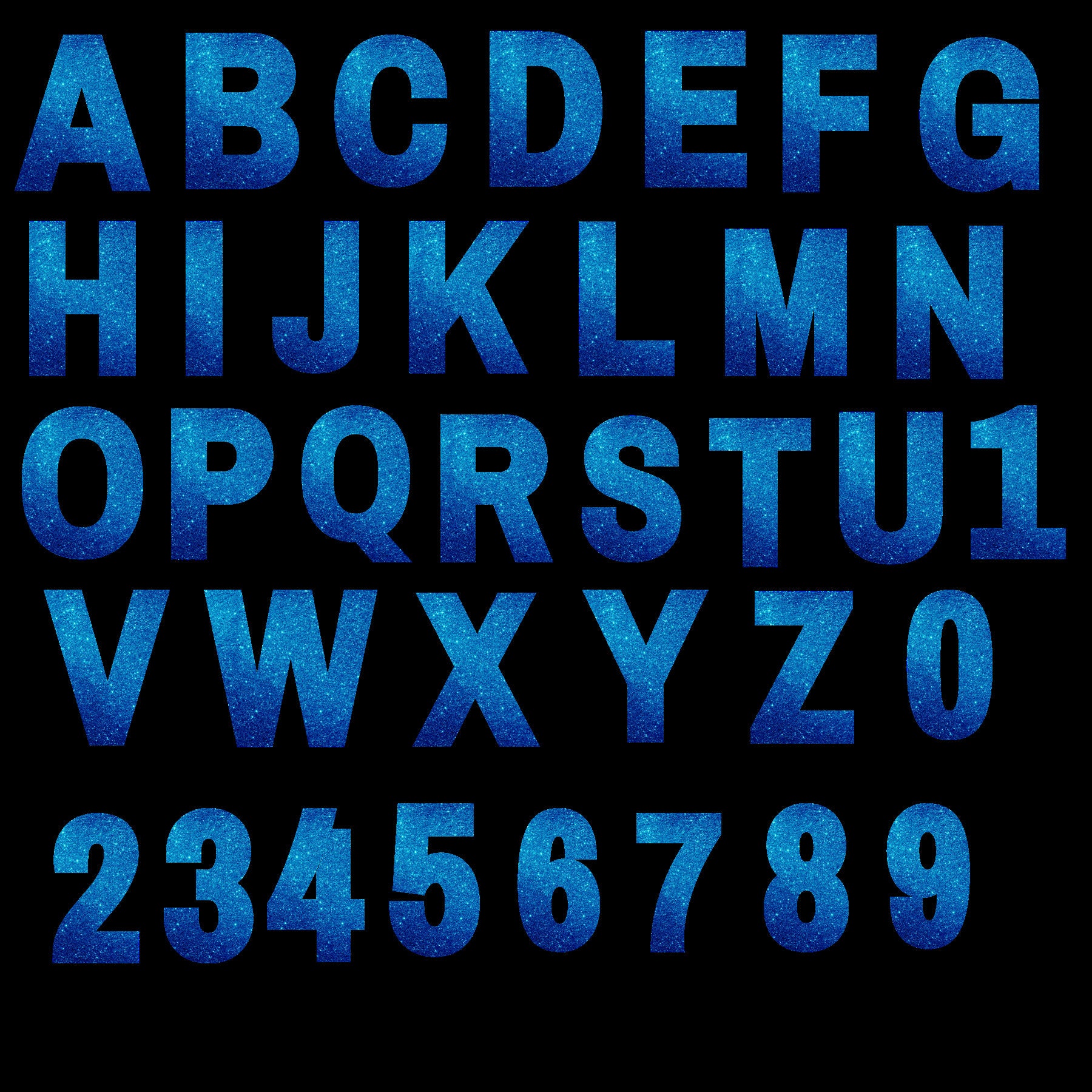 Blue Glitter Font Bundle, ABC 123. PNG File. - Etsy