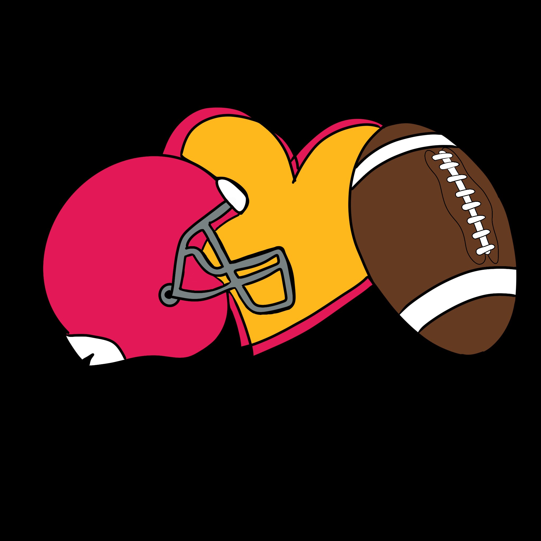 Championship Football Digital PNG - Red and Gold Team Colors - Etsy