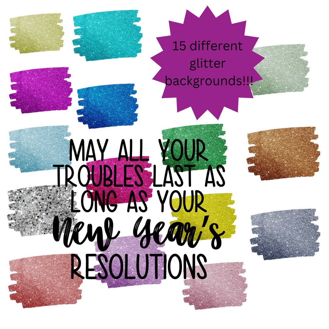 New Years Digital PNG File, With Glitter Backgrounds, 2024 - Etsy