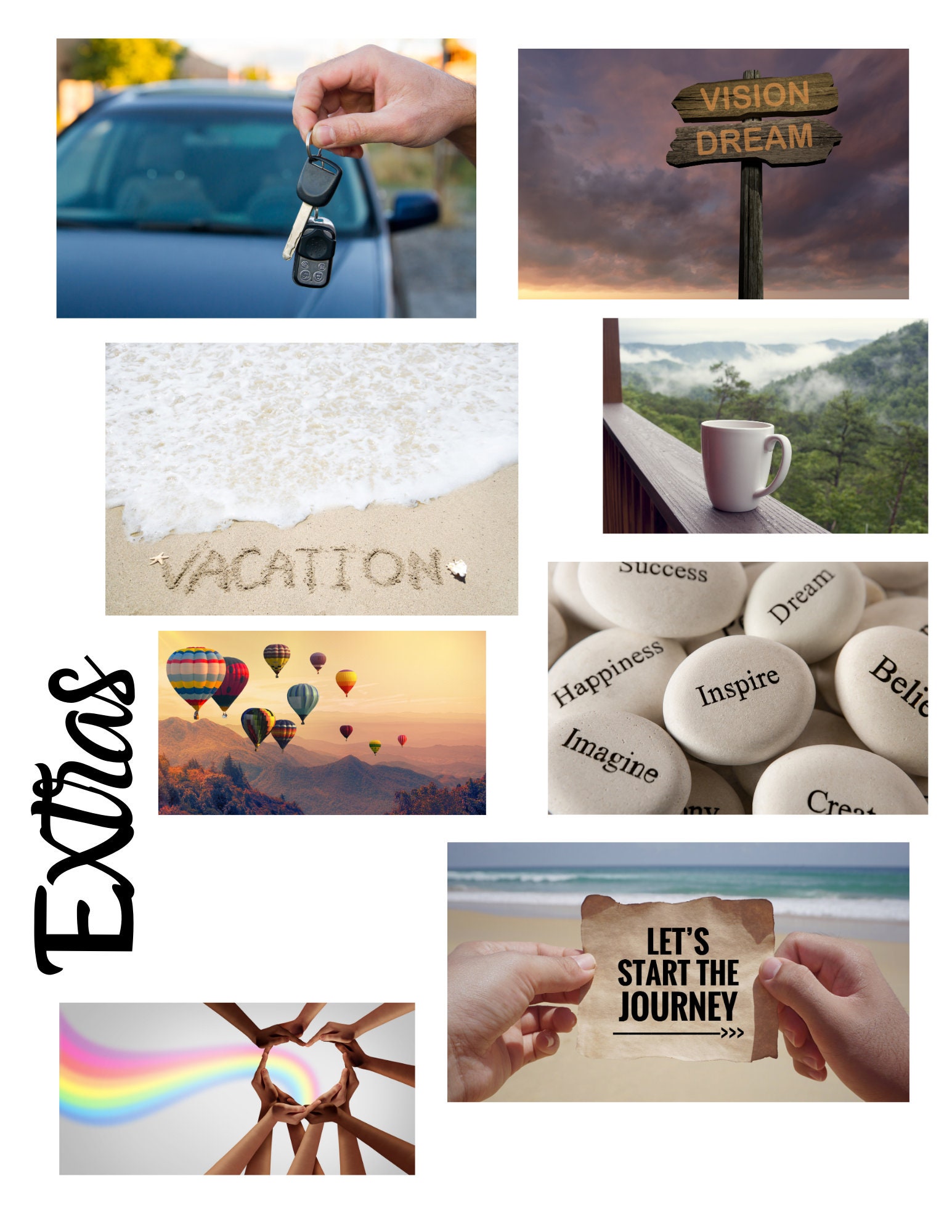 2024 Vision Board Kit With Printable Words, Images, Glitter, Letters ...