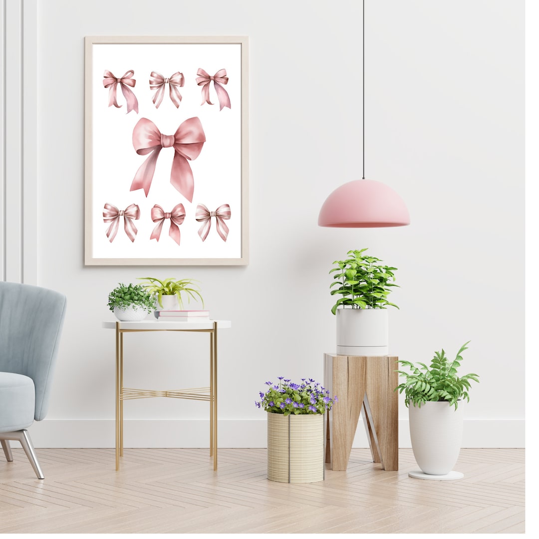 Coquette Wall Art, Room Decorations, Pink Bows, Vintage Poster - Etsy