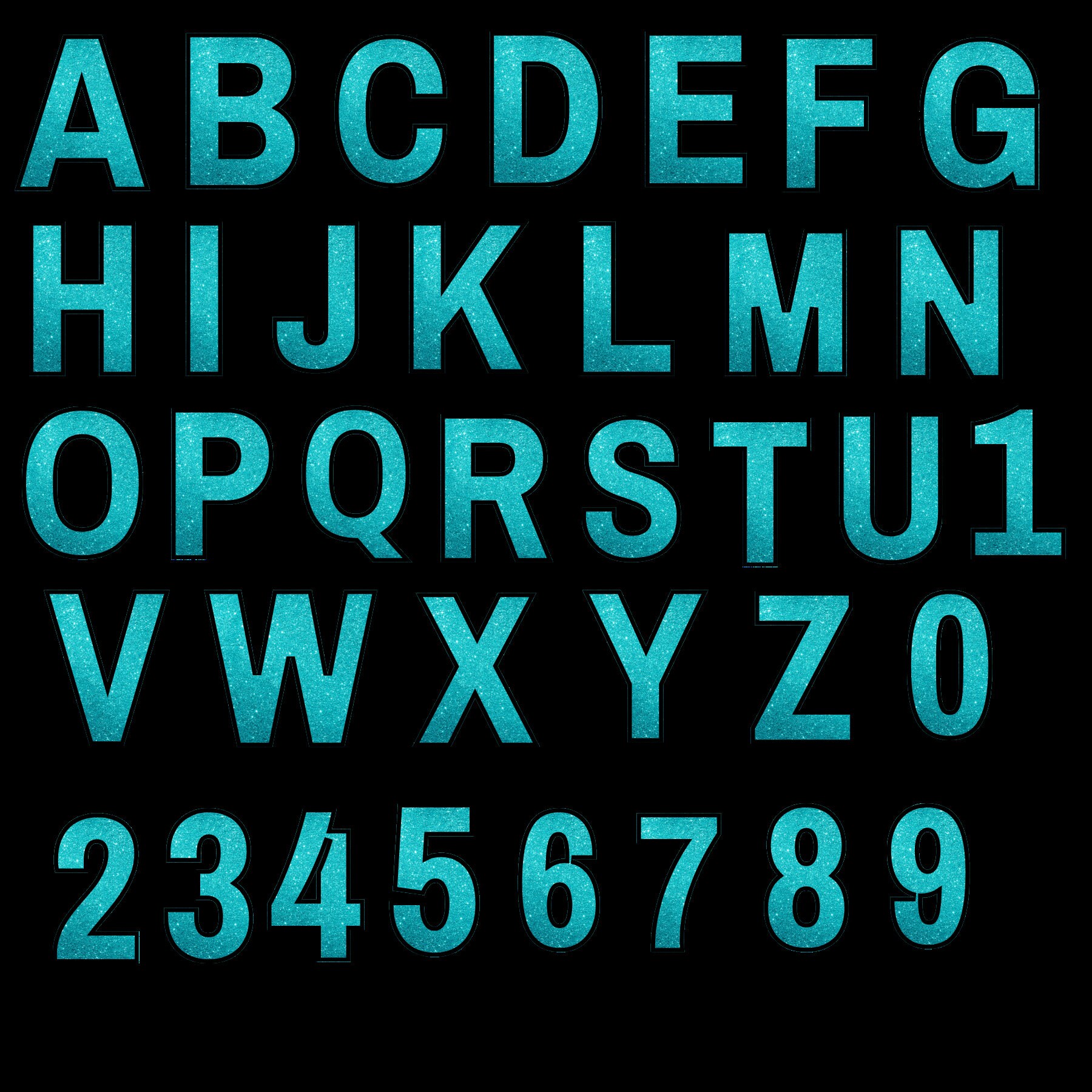 Blue Glitter Font Bundle, ABC 123. PNG File. - Etsy