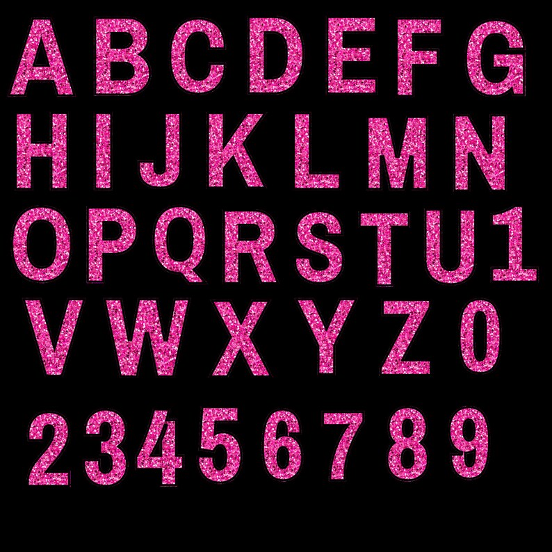 Pink Glitter Font Bundle, ABC 123. PNG File. - Etsy