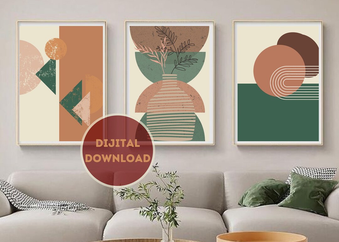 Boho Wall Art Set of 3 Printable Home Decor Boho Style Printable Wall ...