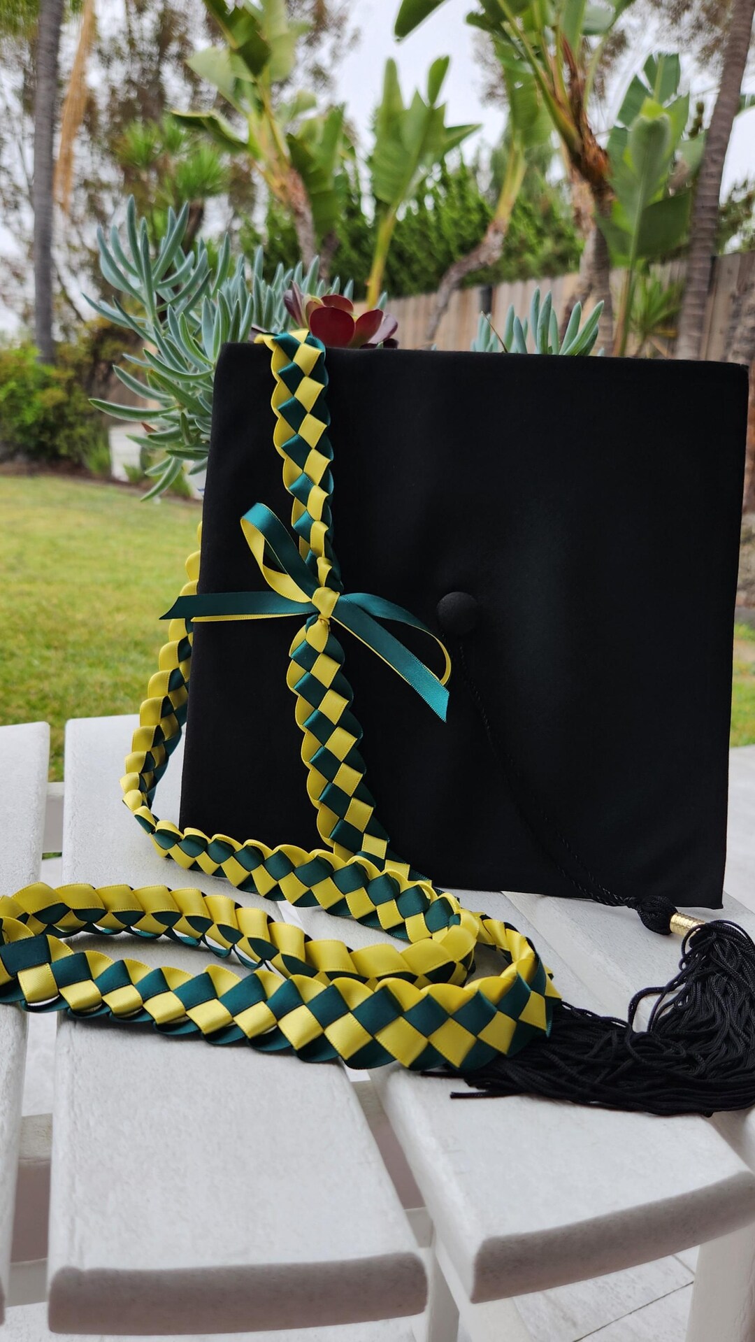 Graduation Ribbon Lei - Green & Yellow - Etsy