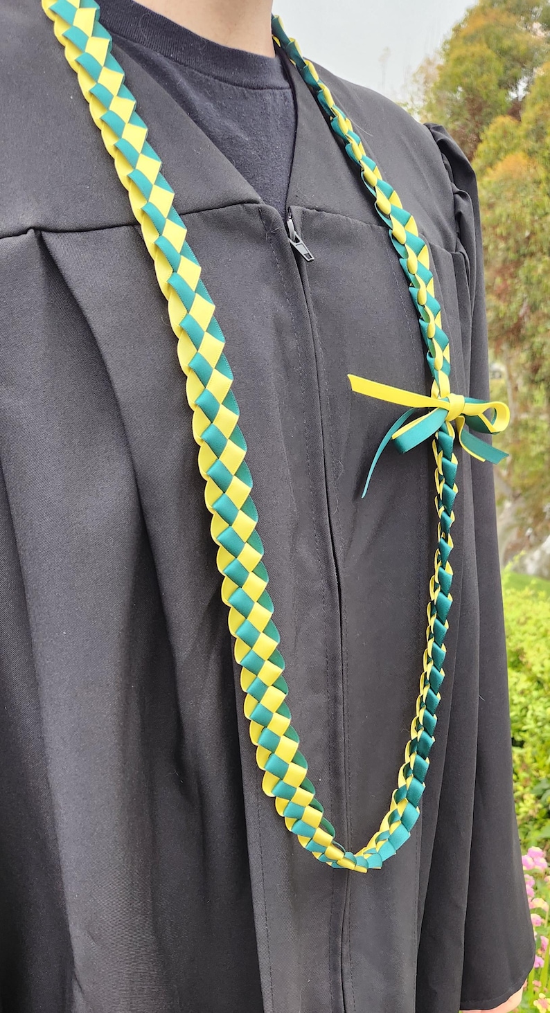 Graduation Ribbon Lei - Green & Yellow - Etsy