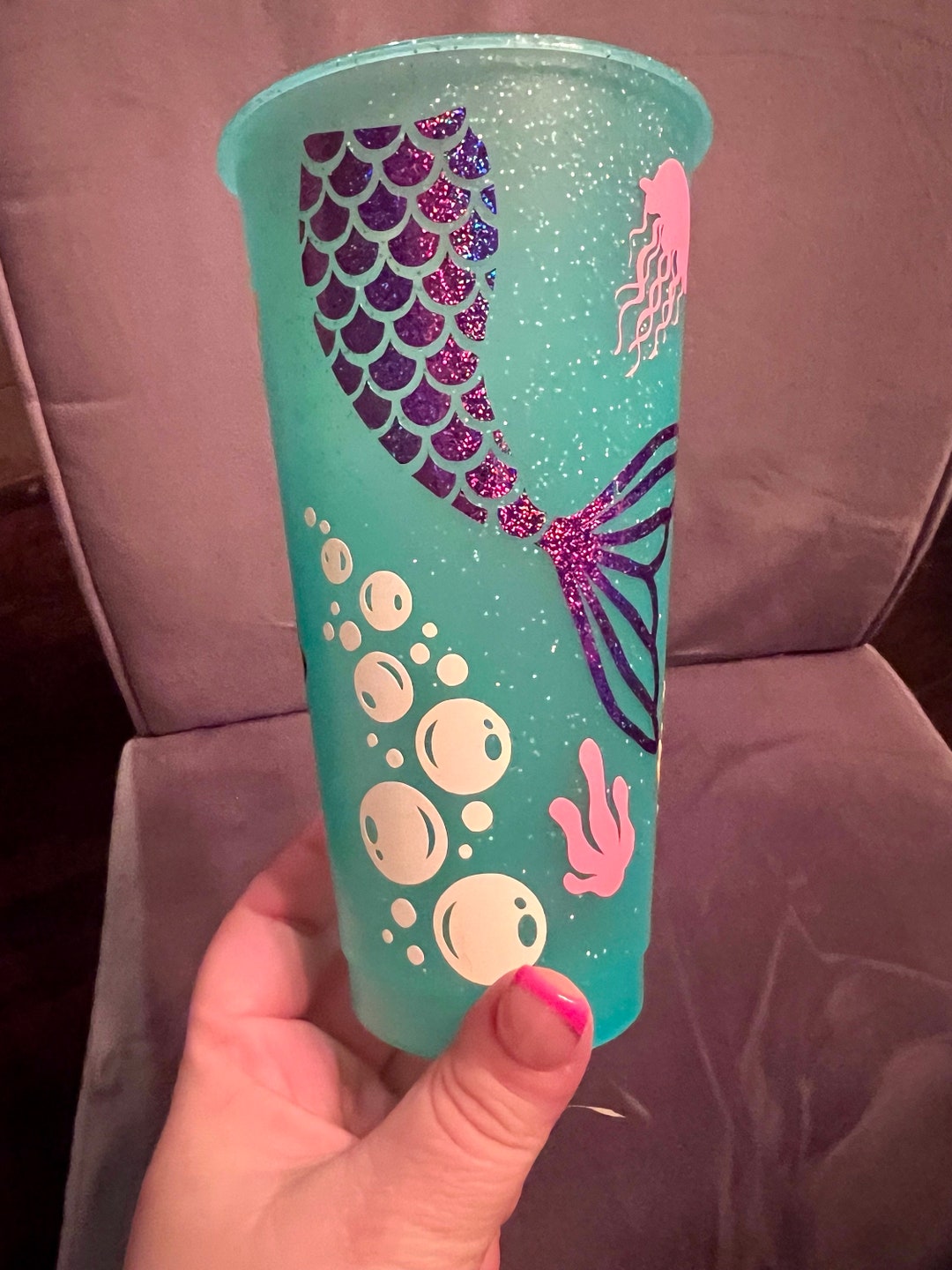Mermaid Cold Cups With Lid and Straw - Etsy