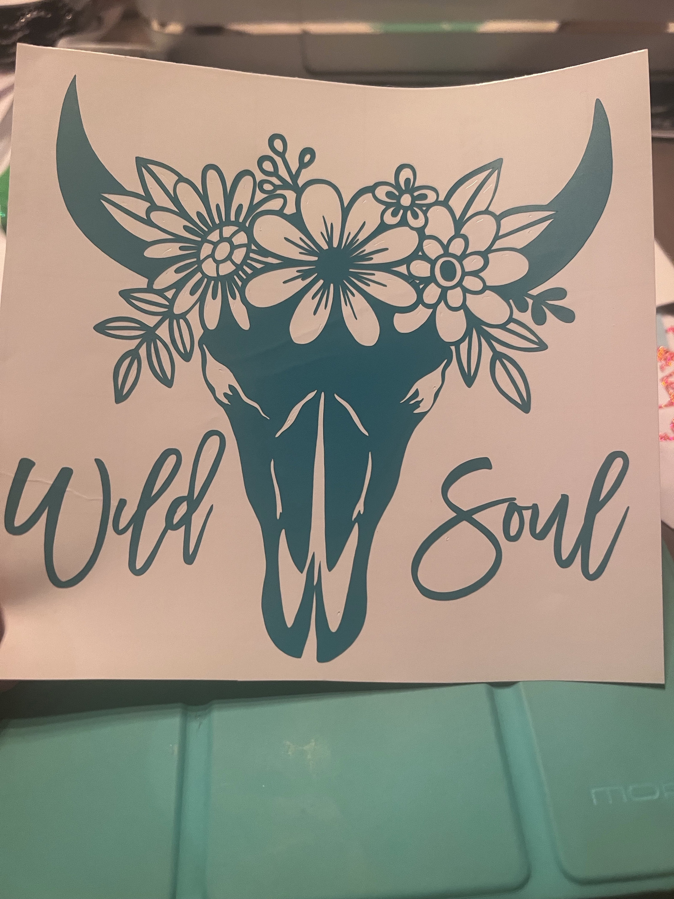 Wild Soul Boho Cow Skull Decal - Etsy