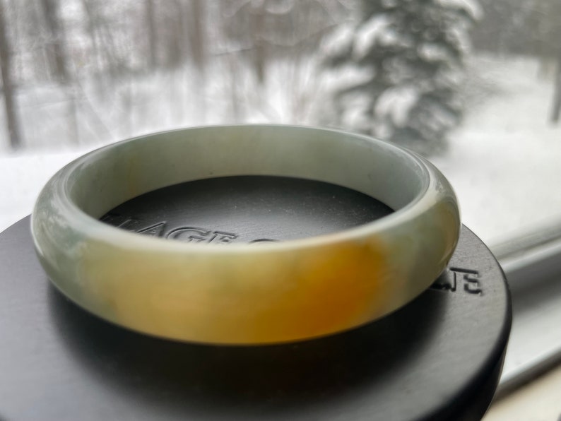 57.7 Mm Rare Sunrise Yellow Jade Bangle - Grade A Burma Jadeite - Etsy