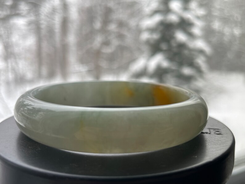 57.7 Mm Rare Sunrise Yellow Jade Bangle - Grade A Burma Jadeite - Etsy