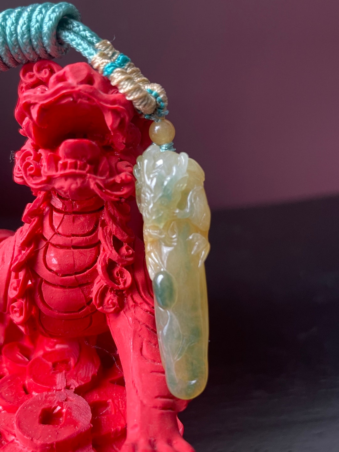 Spring Tender Green Dragon Jadeite Pendant - Etsy