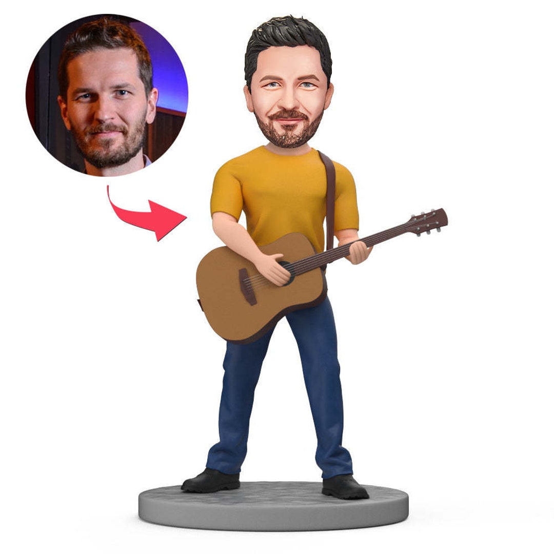 Male Singer With Guitar Custom Bobblehead With Engraved Text - Etsy