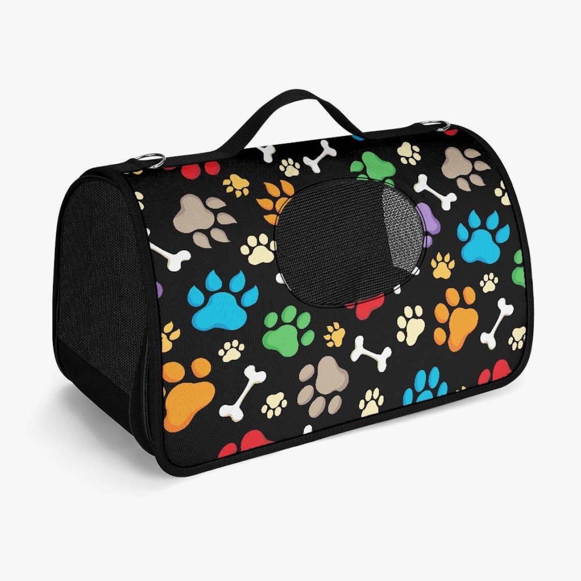 Pet Carrier Bag, Paw Print Pet Bag, Cute Travel Pet Accessory for Cats ...