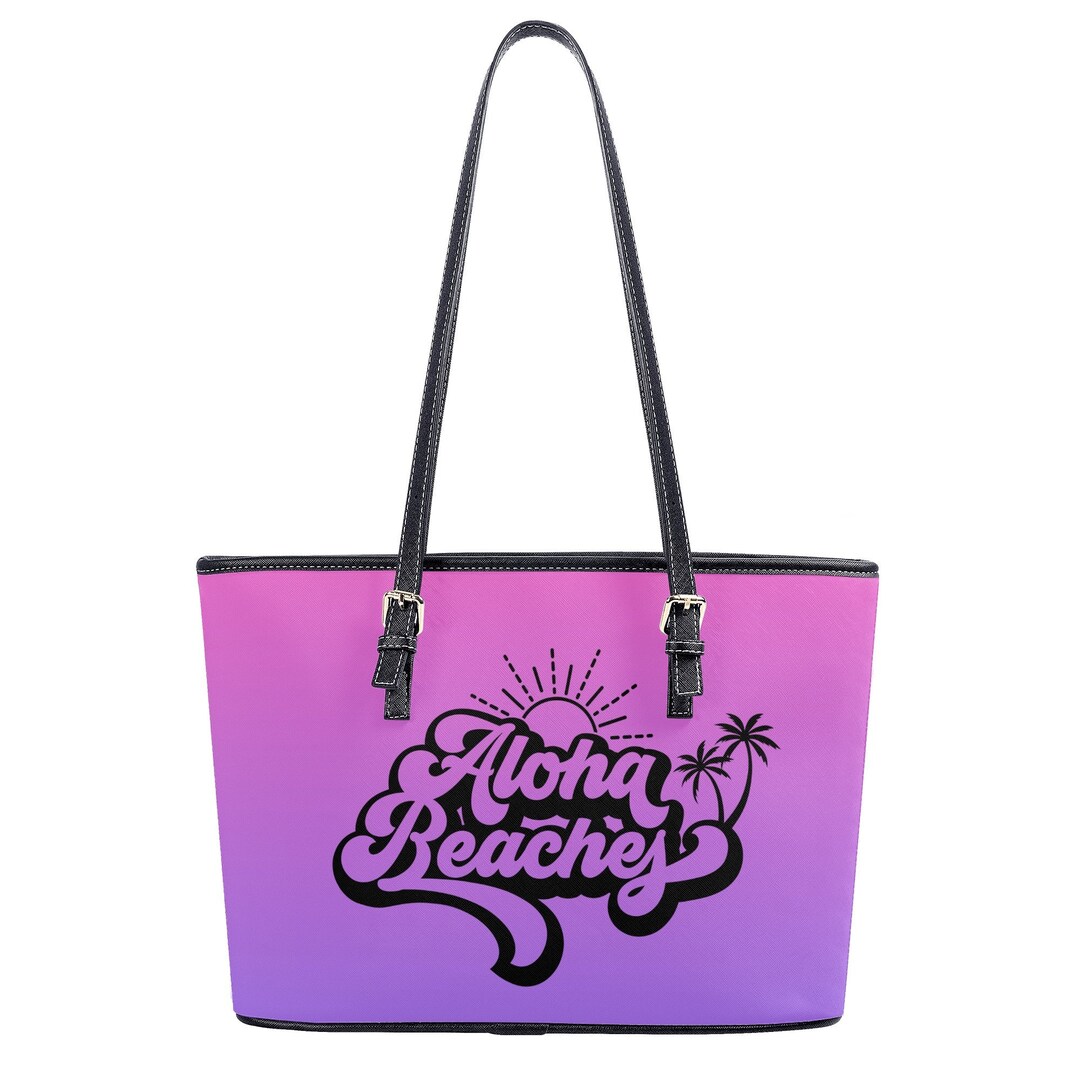 Aloha Beaches Bag, Trendy Pink and Purple Shoulder Tote Bag - Etsy