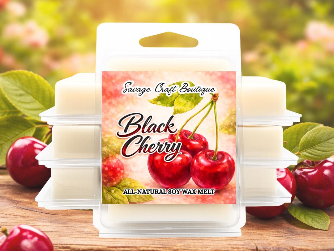 Black Cherry Scented Wax Melt Clamshell Snap Bar for Warmer, All ...